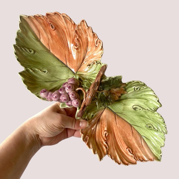 GBC Italy | Accents | Vintage Italian Gbc Ceramic Double Grape Leaf ...